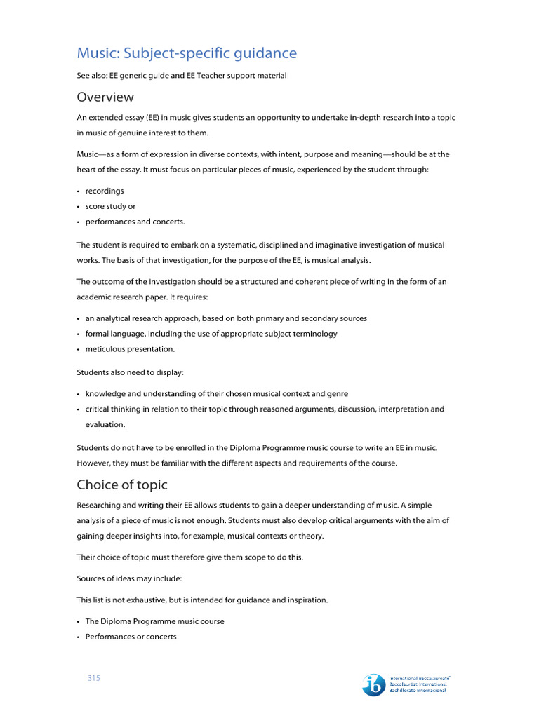 EE Music Guide | PDF | Essays | Methodology