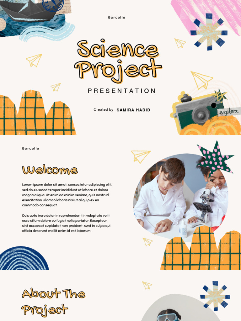 Cream Yellow and Pink Collage Mixed Media Science Project Presentation ...