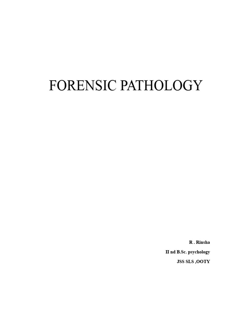 Forensic Pathology | PDF | Pathology | Forensic Science