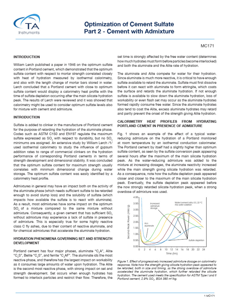 Optimization of Cement Sulfate, 2 With Admixture | PDF | Concrete | Cement