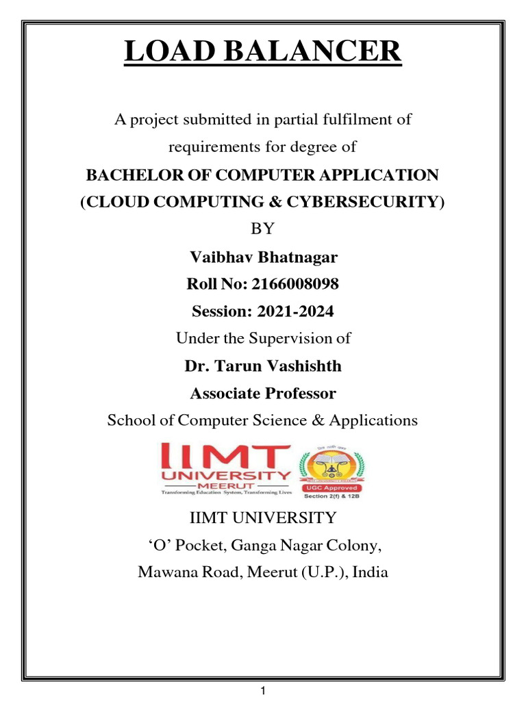 Load Balancer Pdf Cloud Computing Virtual Machine