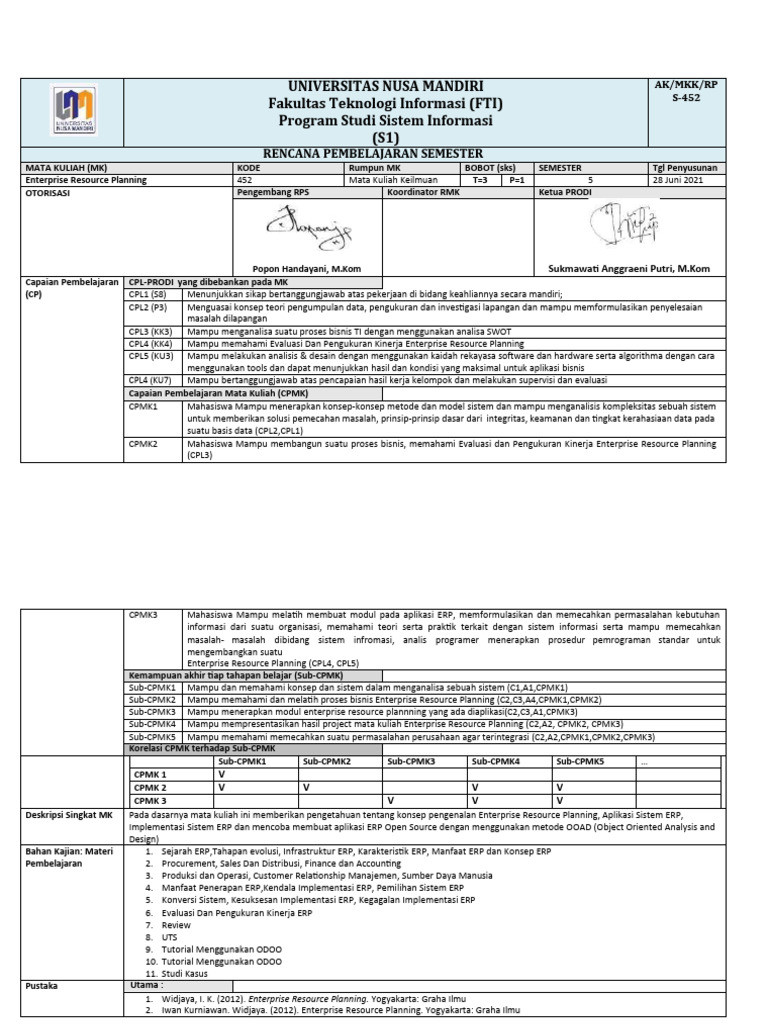 RPS Enterprise Resource Planning UNM | PDF