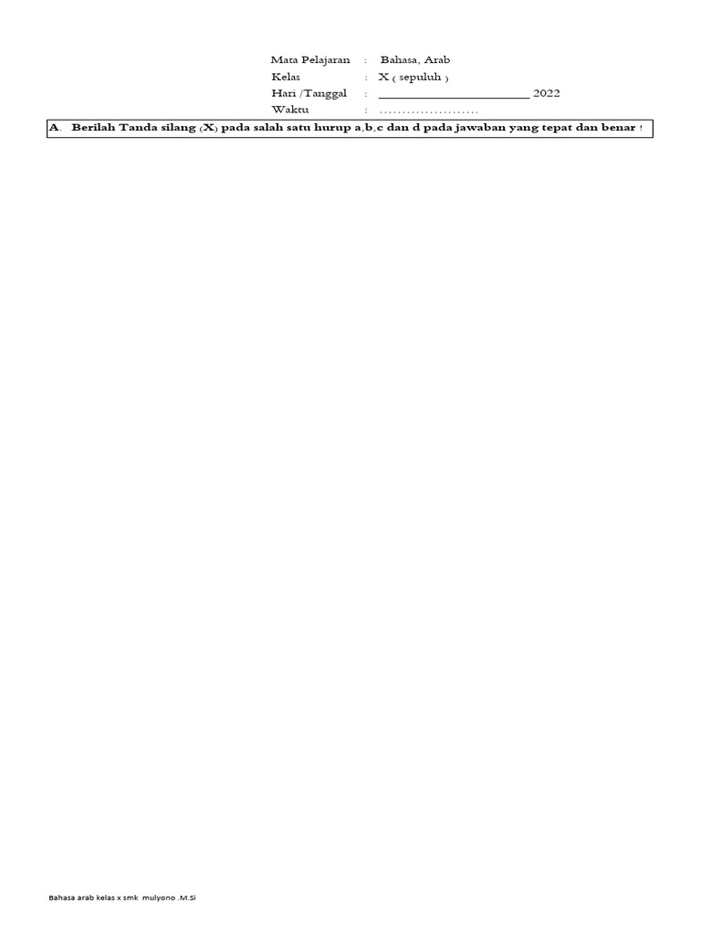 SAS GANJIL Bahasa Arab | PDF