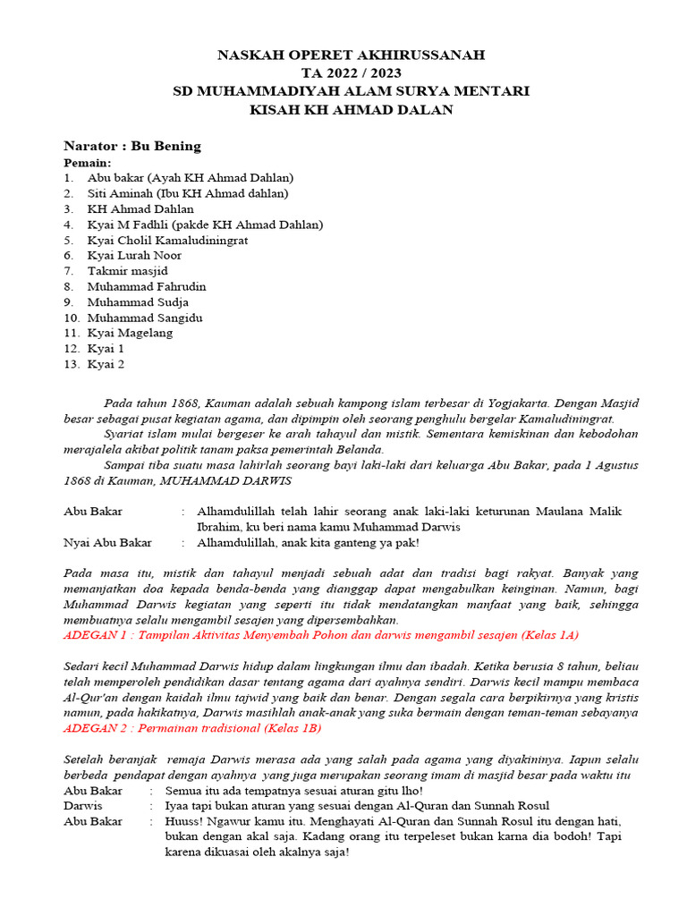NASKAH OPERET AKHIRUSSANAH Revisi 1 | PDF