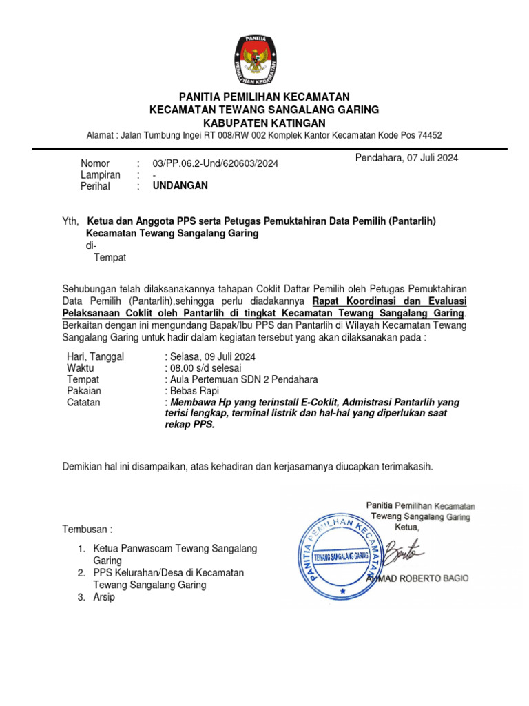 Undangan Rakor 2 | PDF