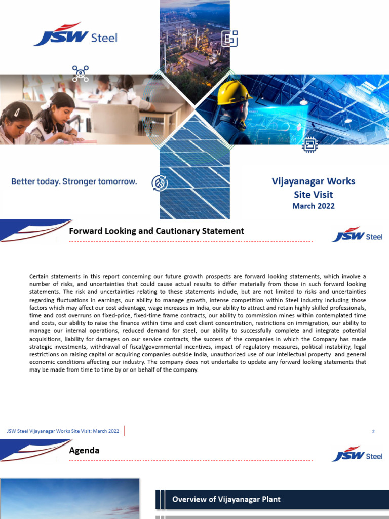 JSW Steel Vijayanagar Works Overview | PDF | Steel | Steelmaking