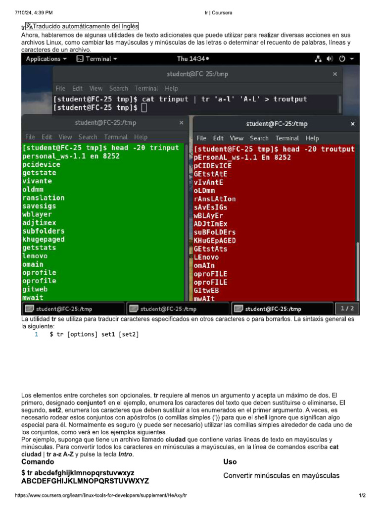 comando tr | PDF