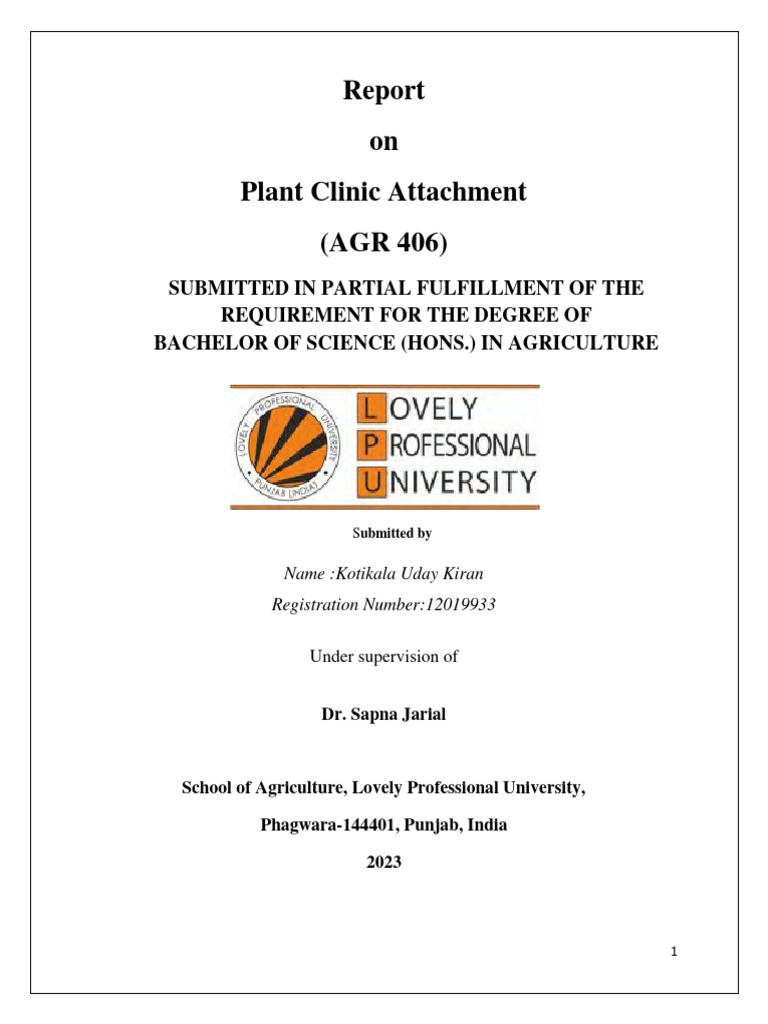 Plant Clinic Final Report | PDF | Leaf | Botany