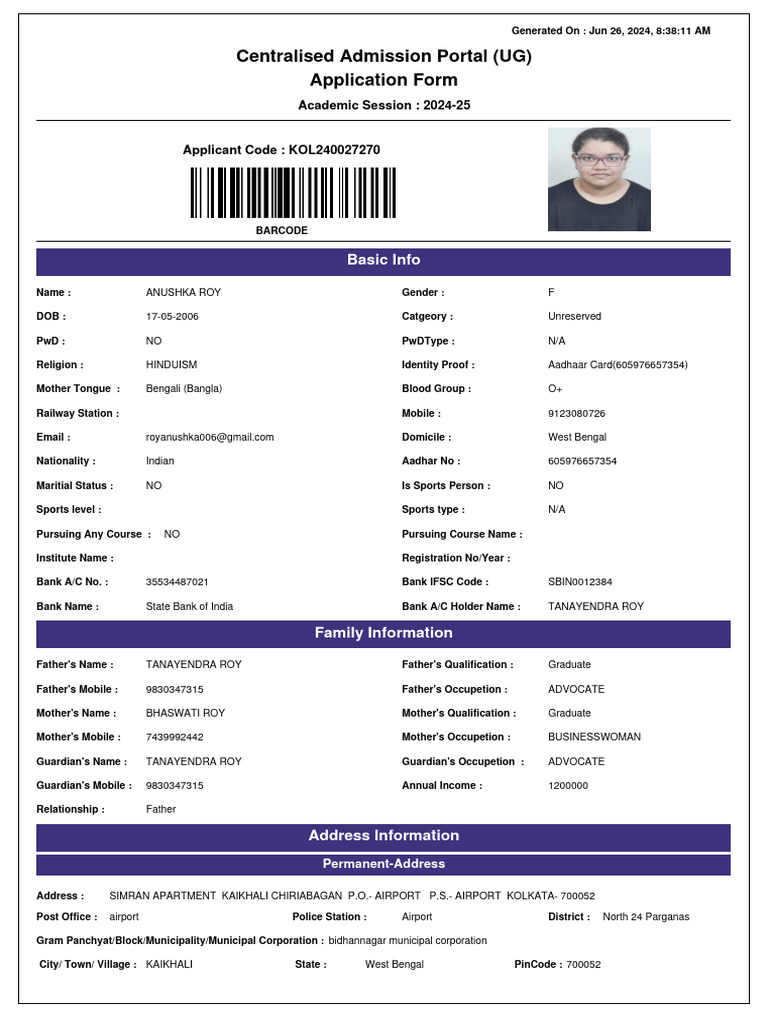 Anushka Roy-Application | PDF