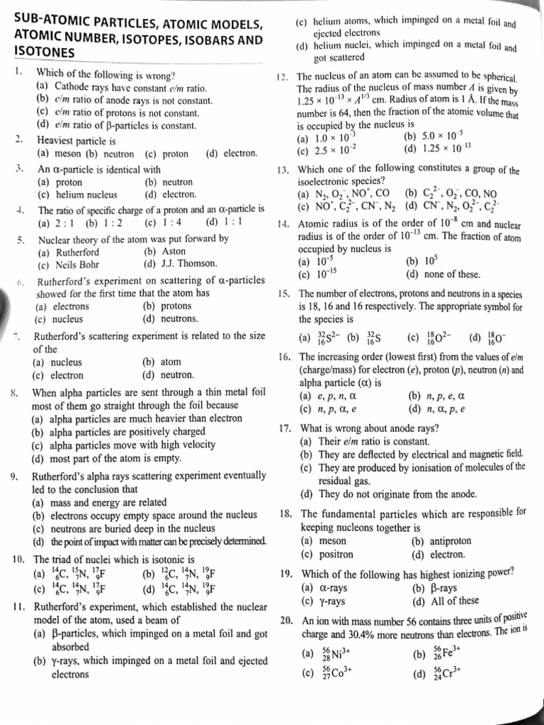Atomic Structure | Download Free PDF | Atoms | Atomic Nucleus