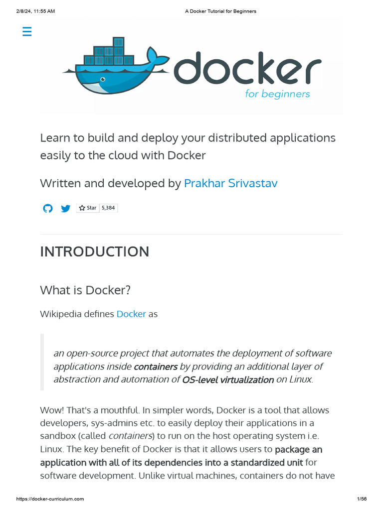 A Docker Tutorial For Beginners | PDF | Virtual Machine | Operating System