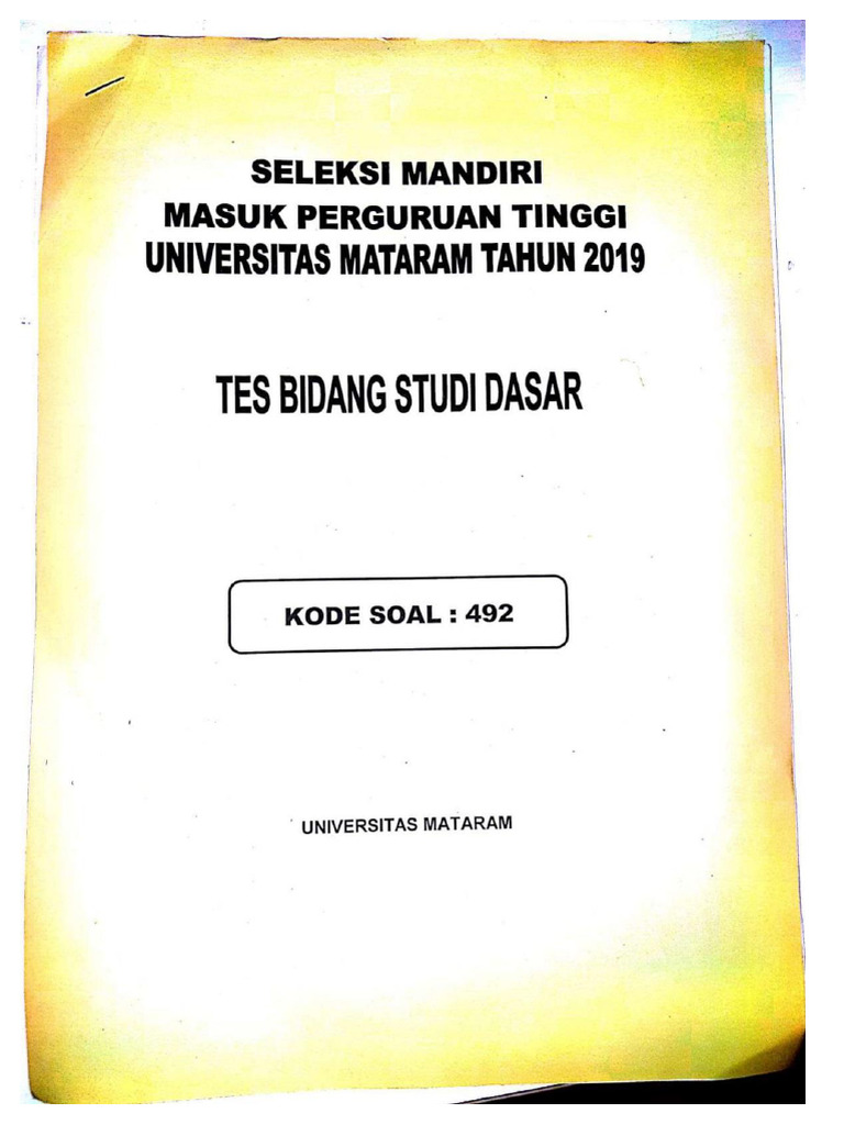 SM Universitas Mataram 2019 TBS DASAR | PDF