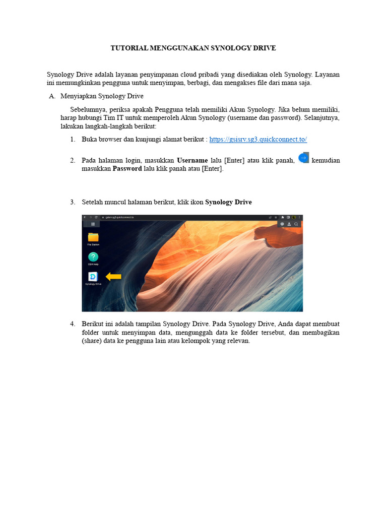 Tutorial Menggunakan Synology Drive | PDF
