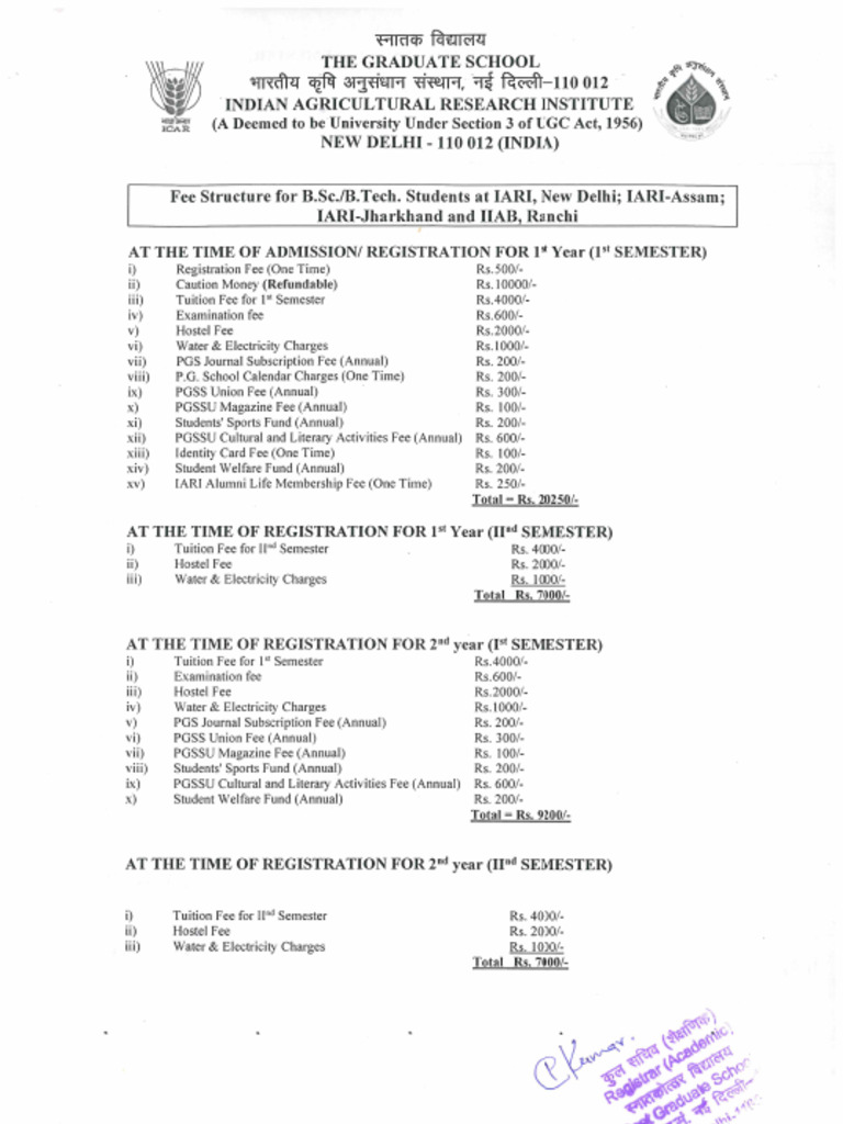 UG Fee Structure 09062023 | PDF