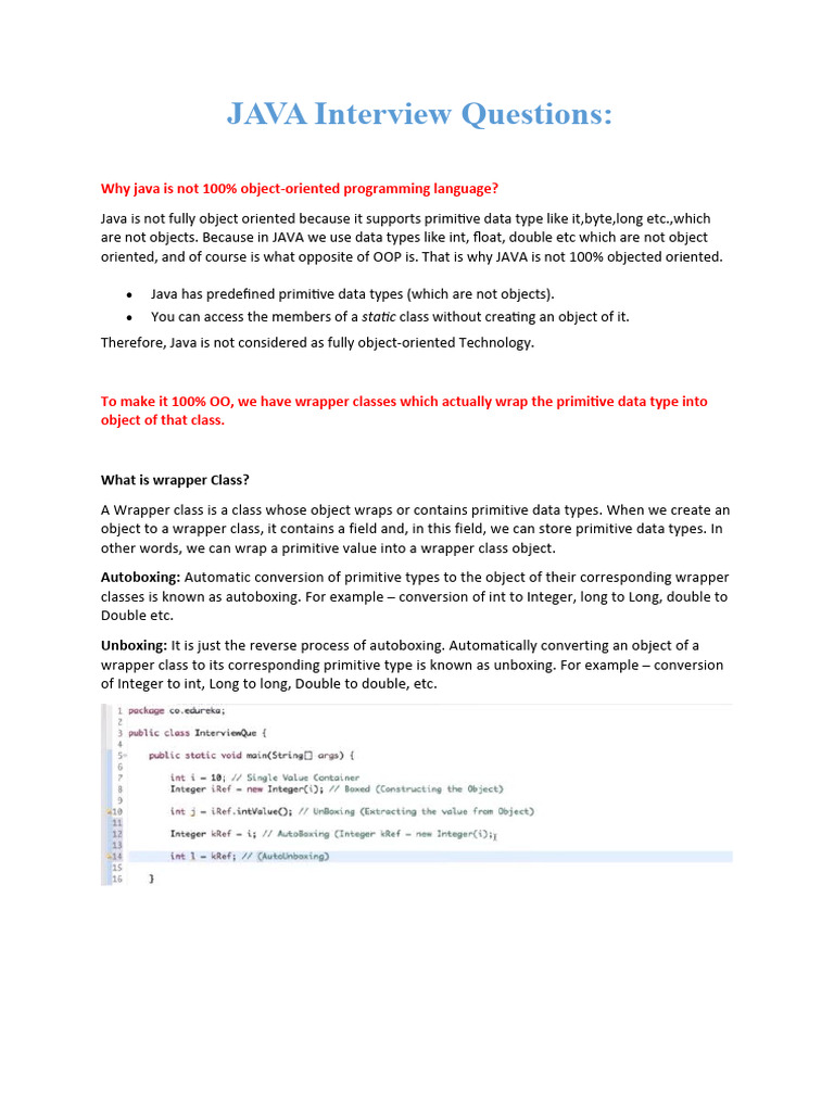 Java Object-Oriented Concepts Explained | PDF | Java (Programming Language) | Java (Software ...