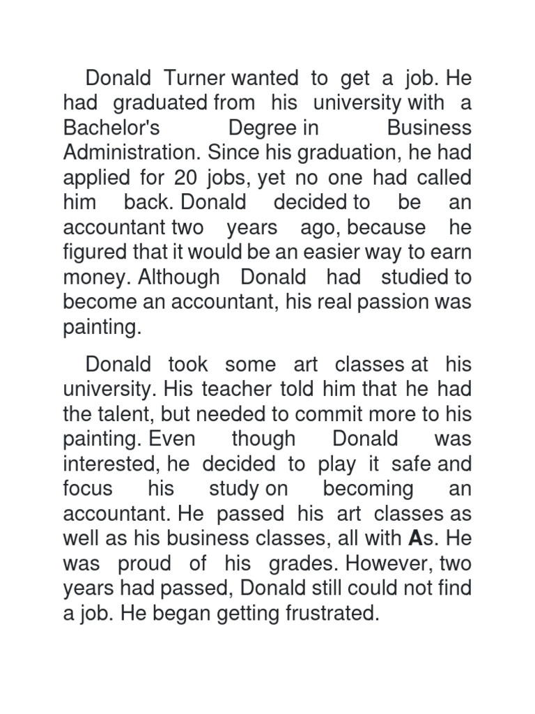 Donald's Journey from Accountant to Artist | PDF