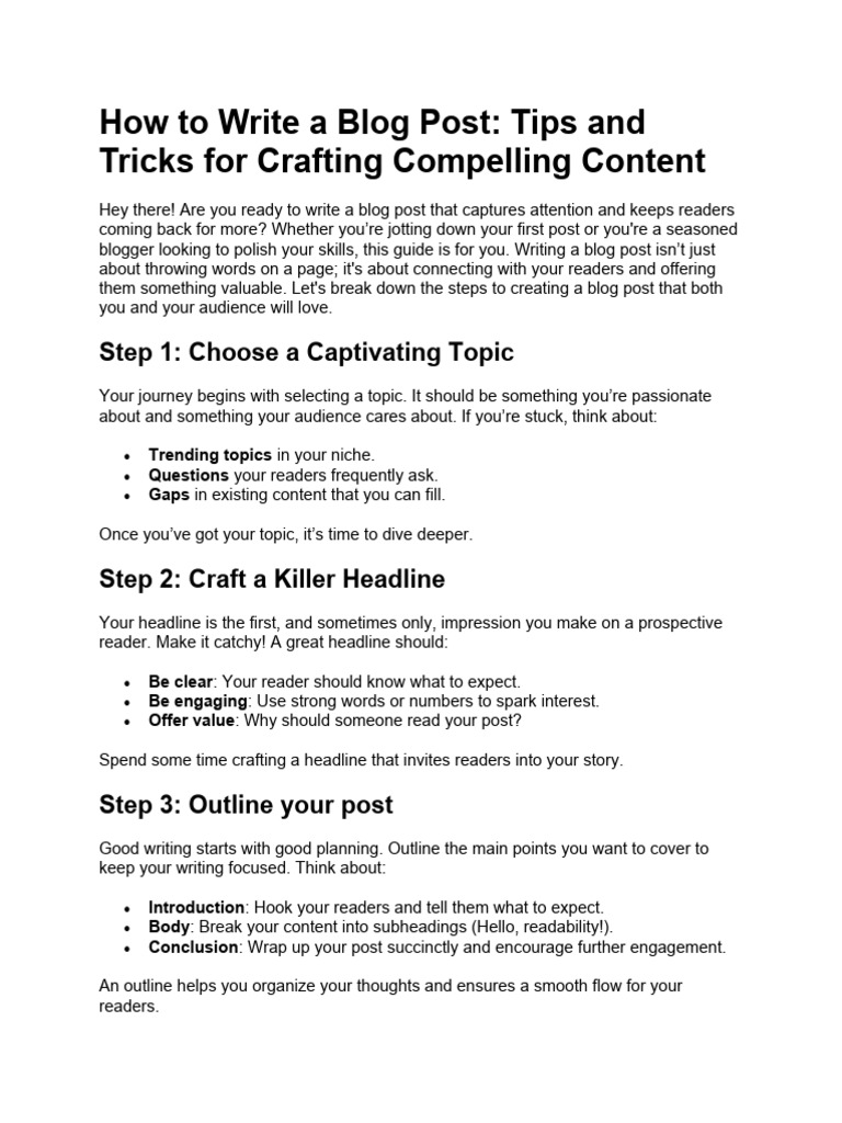 How To Write A Blog Post | PDF | Blog | Proofreading