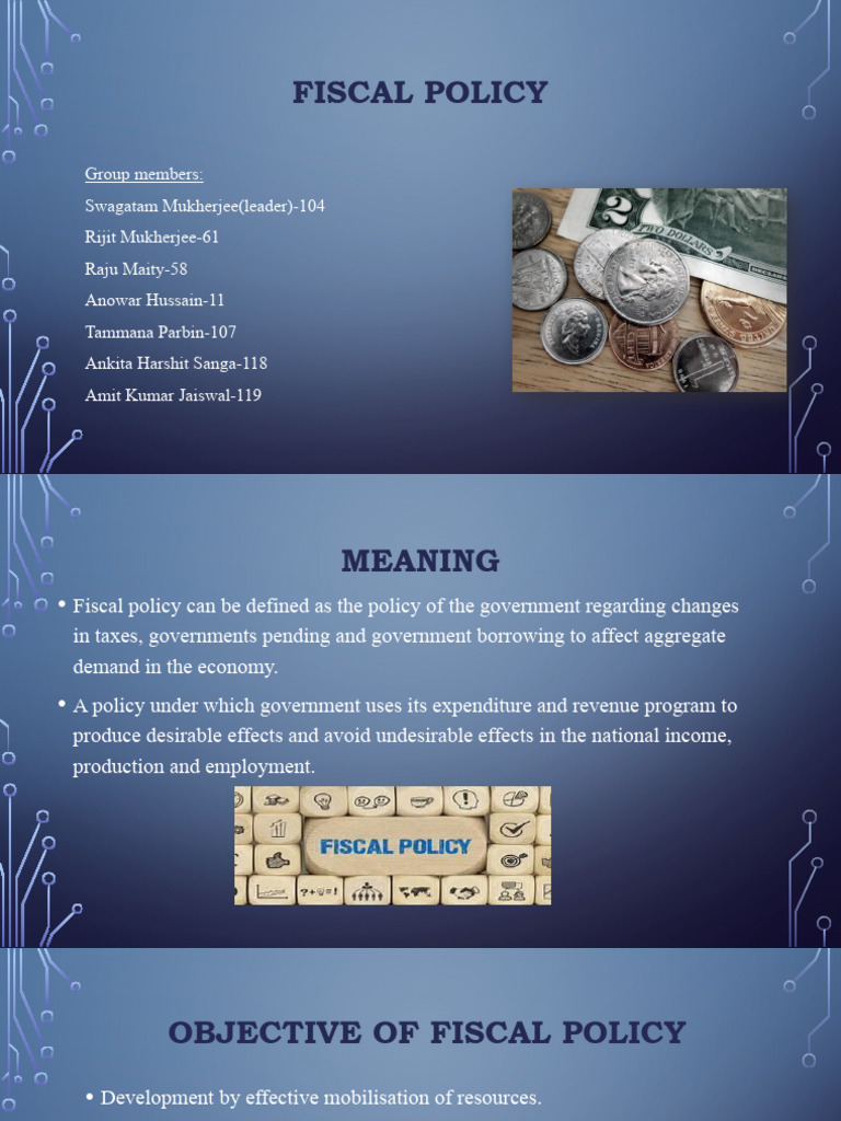 Fiscal Policy Group 3 | PDF | Fiscal Policy | Taxes