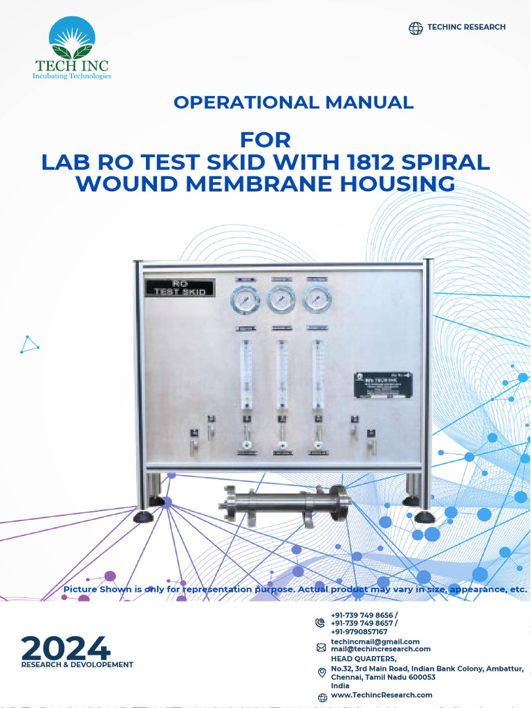 For Lab Ro Test Skid With 1812 Spiral Wound Membrane Housing 12.06.2024 ...
