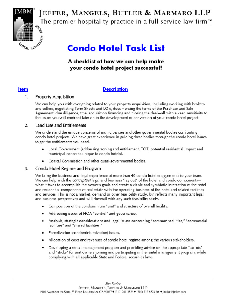 Hotel Task List | Download Free PDF | Condominium | Americans With ...