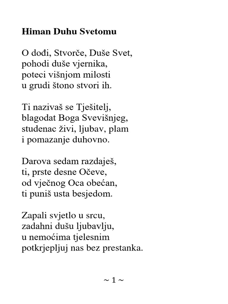 Dan - Devetnica Duhu Svetome | PDF