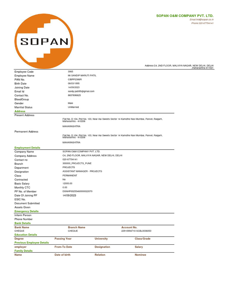 Sandip Maruti Patil Document | PDF