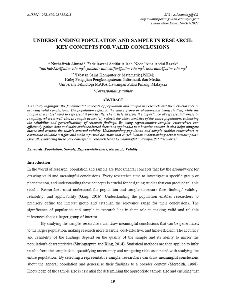 20234_UnderstandingPopulationAndSampleInResearch | Download Free PDF ...