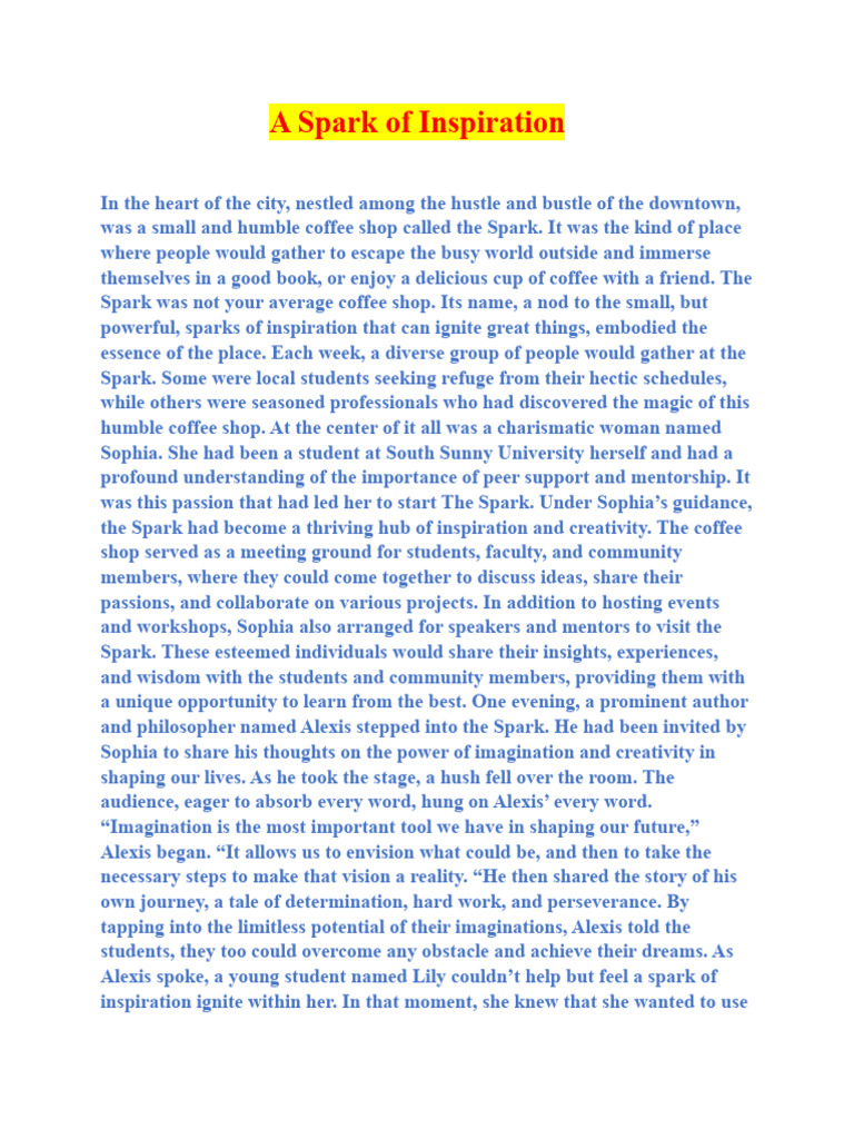 The Spark: A Hub of Inspiration | PDF | Imagination