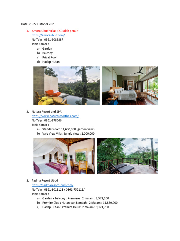 Hotel Ubud View Hutan | PDF | Hospitality Industry