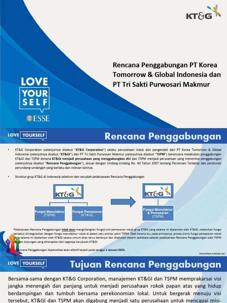 Rencana Merger KT&GI dan TSPM | PDF