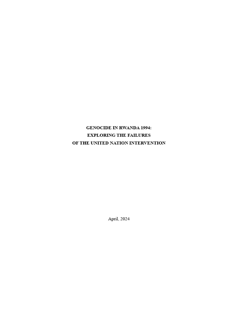 Genocide in Rwanda 1994 | PDF | Responsibility To Protect | Hutu