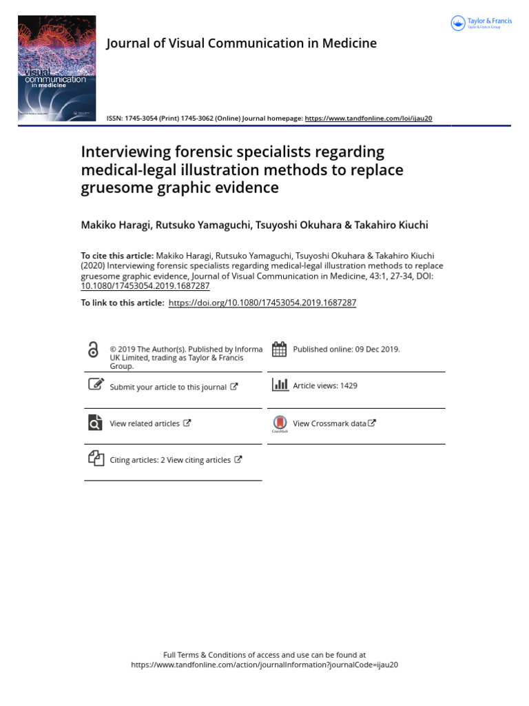 2019 Interviewing Forensic Specialists Regarding Medical Legal ...