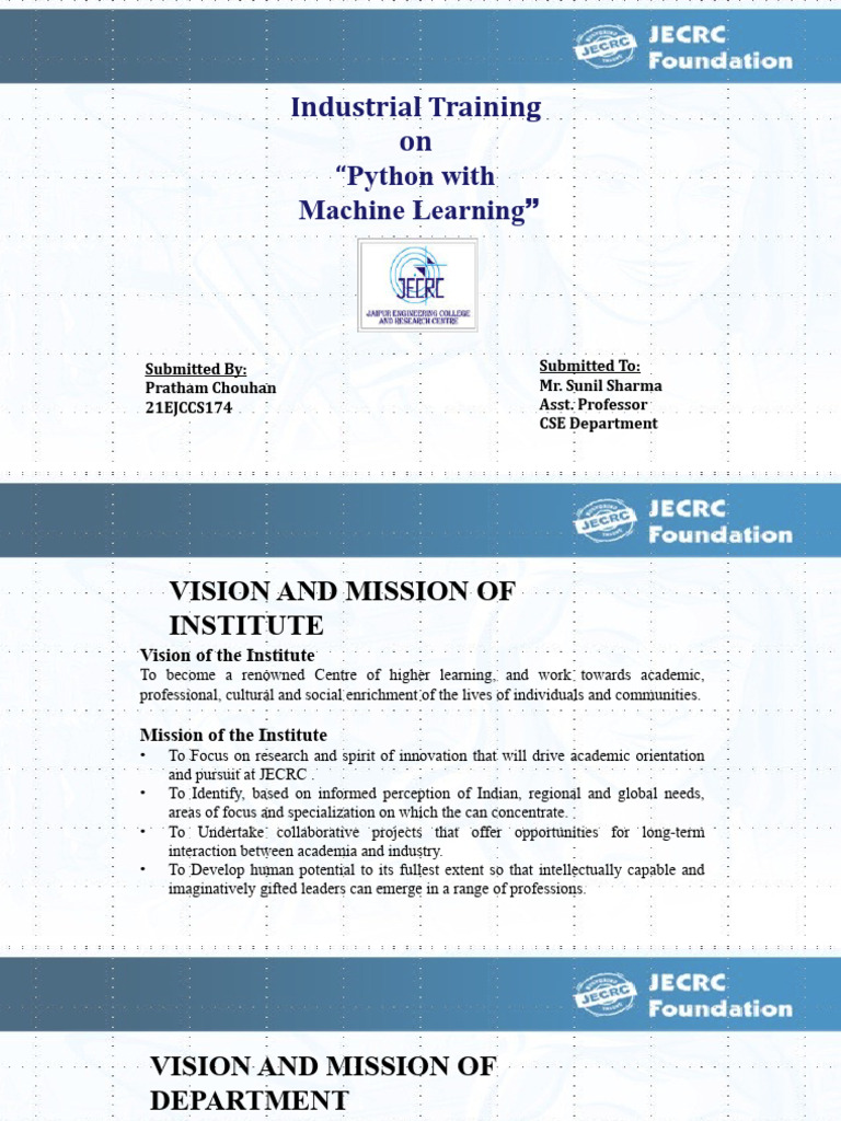 IT Lab PPT Pratham Chouhan CSE174 | PDF | Python (Programming Language) | Machine Learning