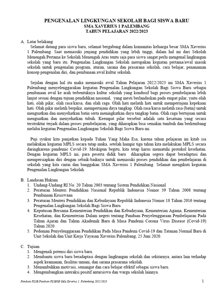 Buku Panduan +kepanitiaan Mpls 2022-2023 | PDF