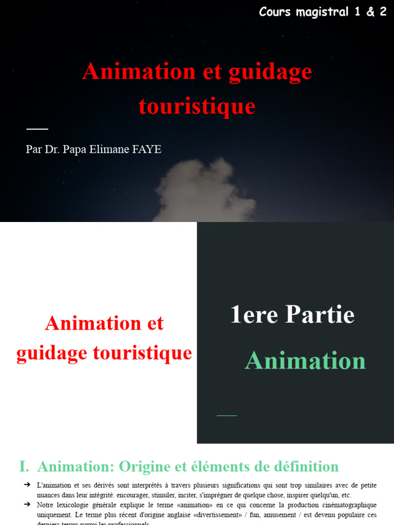 Animation Et Guidage 1 & 2 | PDF | Tourisme | Parc d'attractions