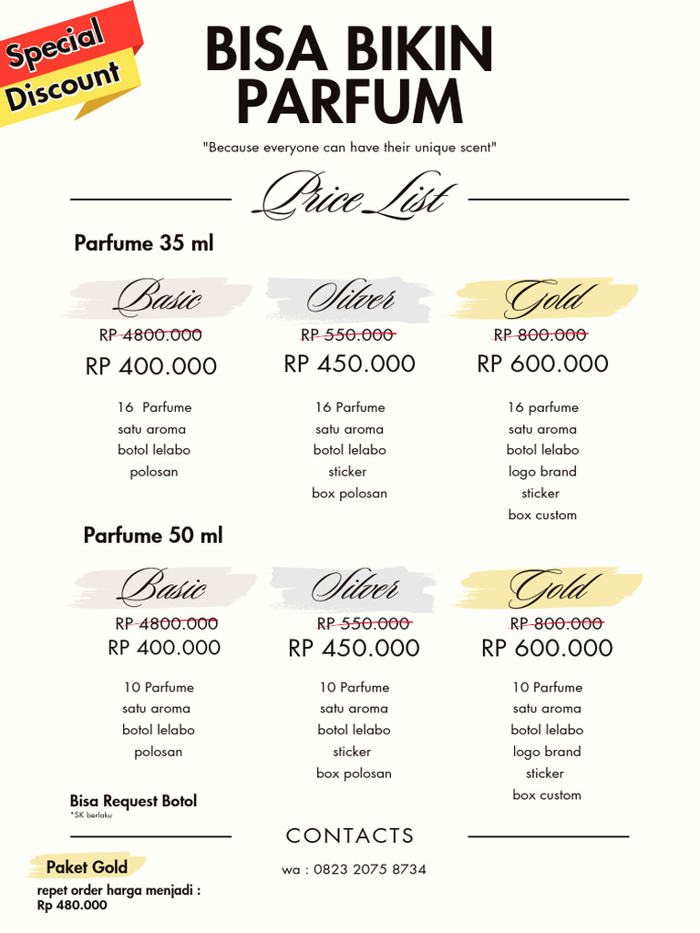 Price List - Bisa Bikin Parfum | PDF