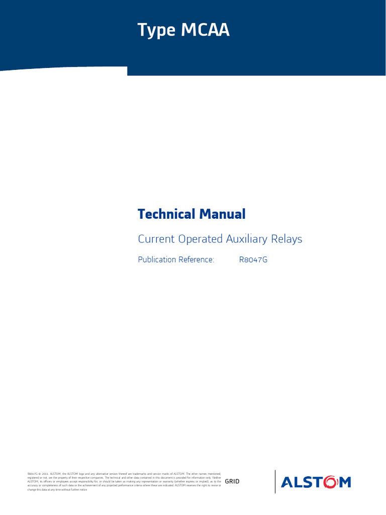 MCAA Technical Manual for Relays | PDF | Relay | Equipment