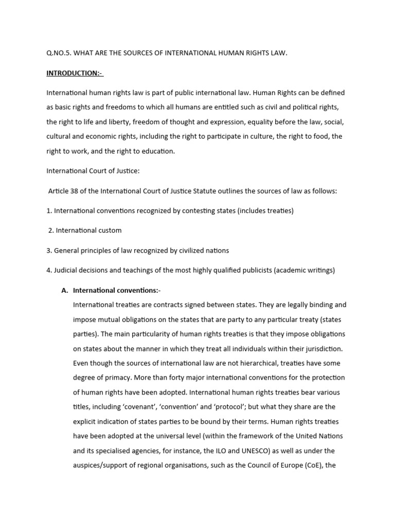 Sources of Law | PDF | International Law | Human Rights