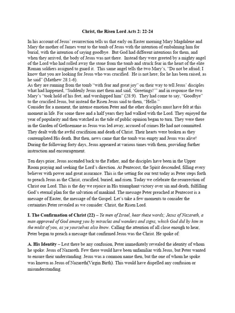 Christ, The Risen Lord | PDF | Jesus | Resurrection Of Jesus
