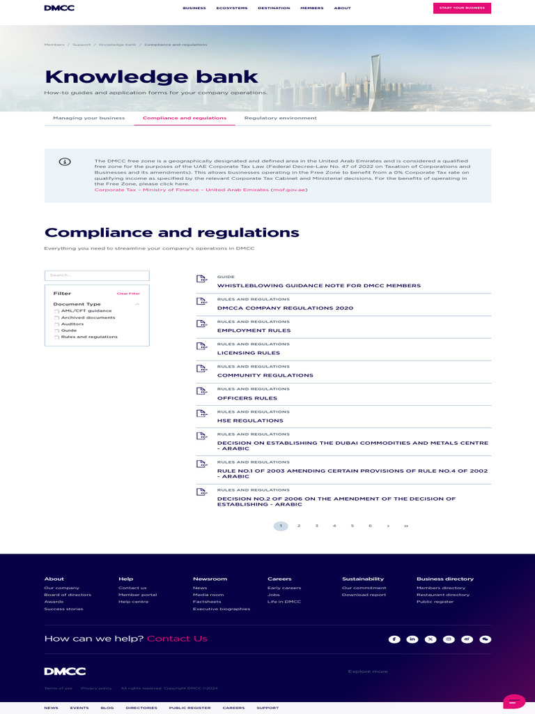 Compliance and Regulations Guidelines at DMCC - DMCC | PDF | Regulatory Compliance | United Arab ...