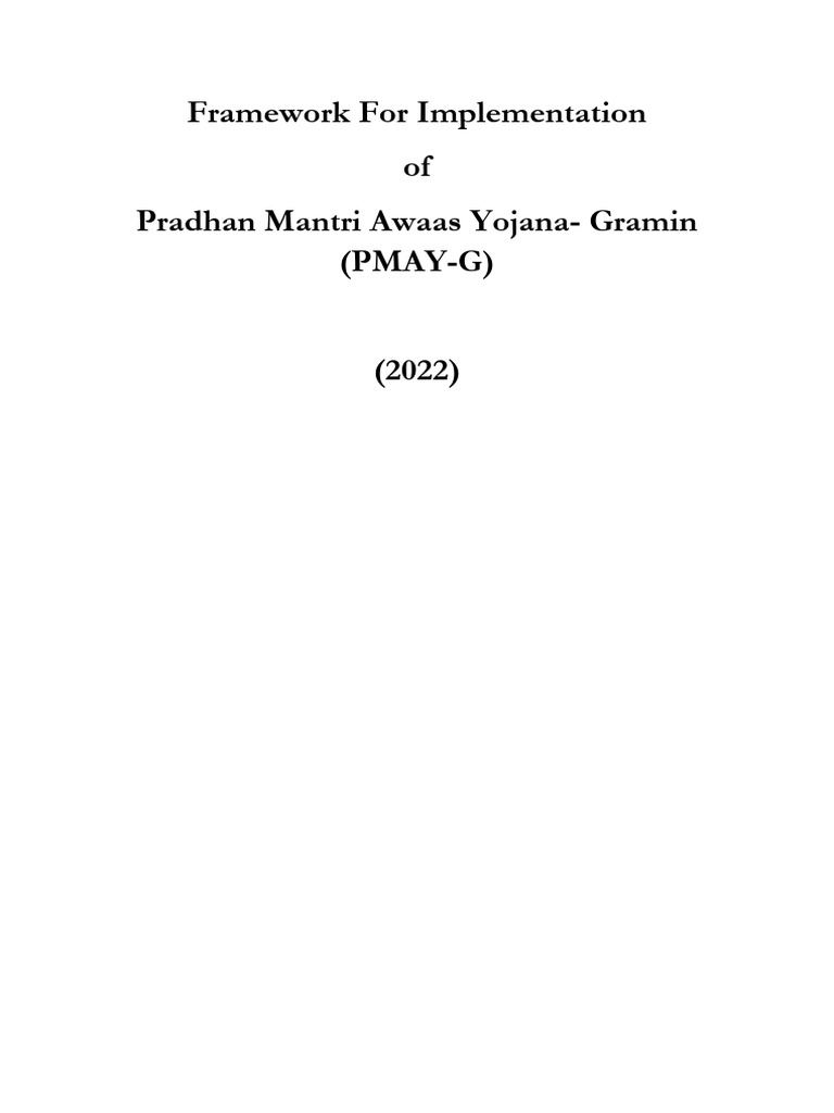 PMAY-G Implementation Framework 2022 | PDF | Government Of India ...