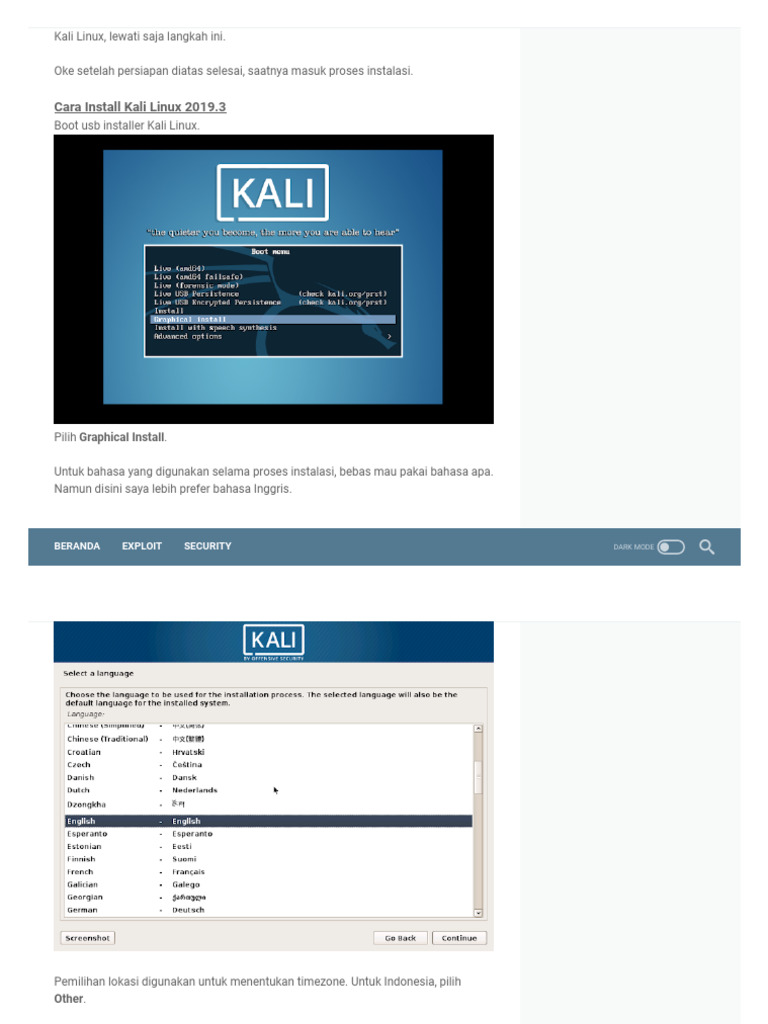 Cara Install Kali Linux Lengkap Dilengkapi Dengan Gambar - LinuxSec | PDF | Komputer