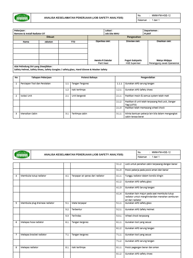 JSA Remove Install Radiator Hino New | PDF