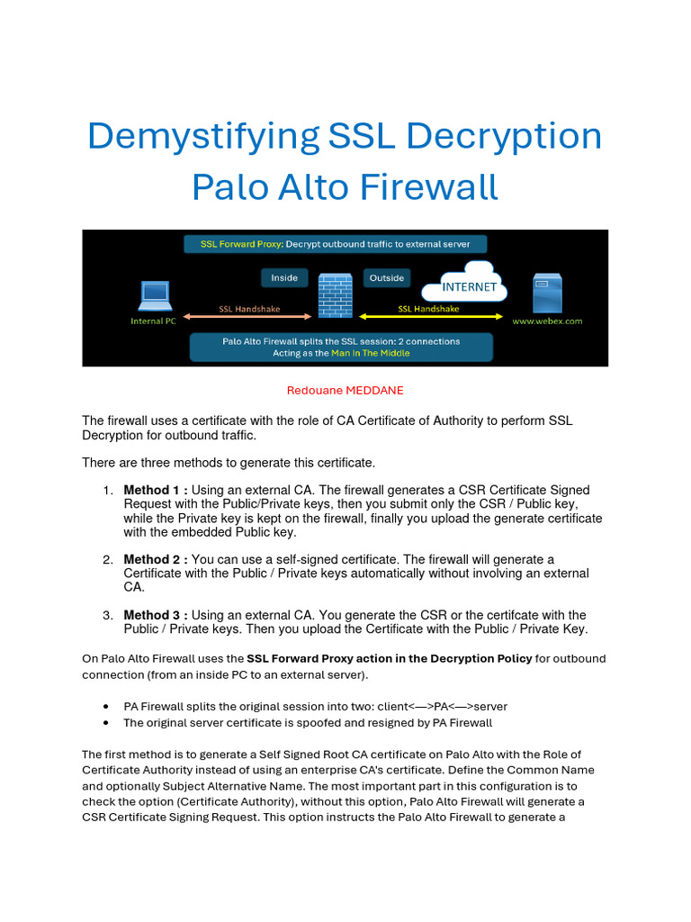Demystifying SSL Decryption Palo Alto | PDF | Public Key Certificate ... Demystifying SSL Decryption Palo Alto | PDF | Public Key Certificate ...