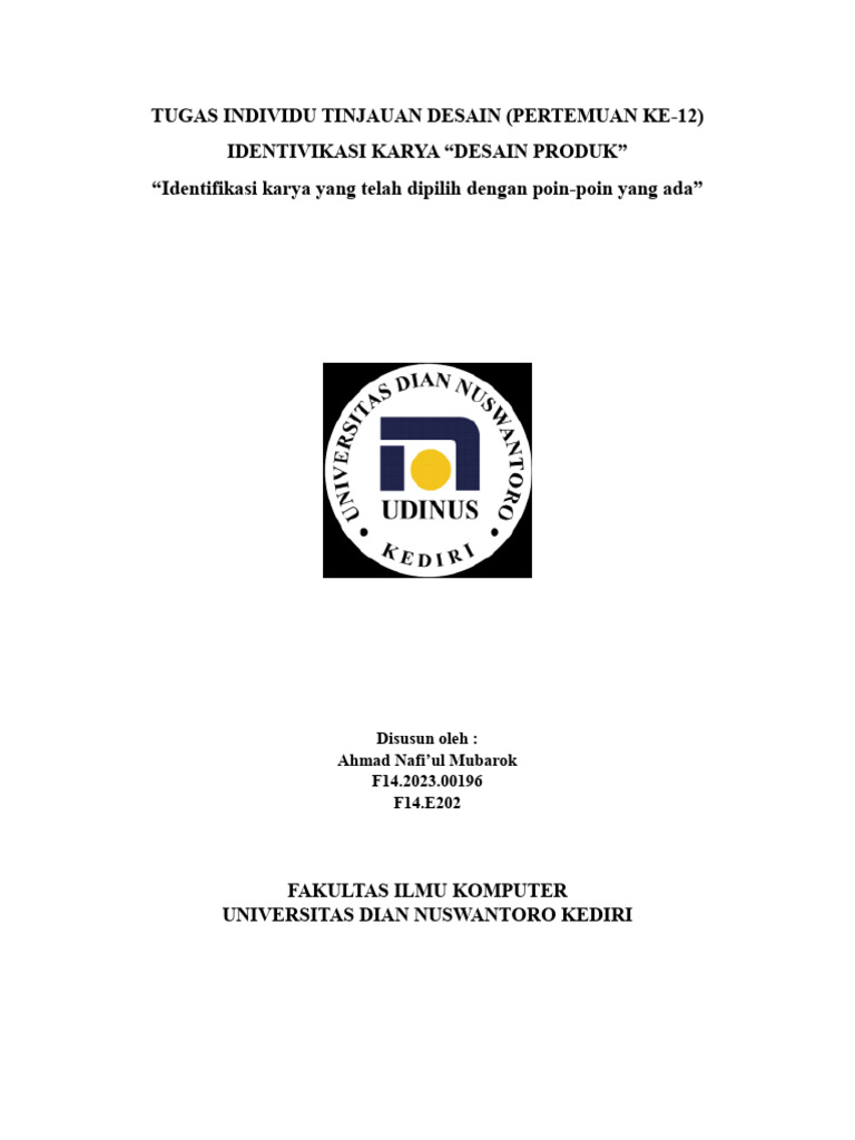 Ahmad Nafi'Ul Mubarok F14.2023.00196 F14.E202 Tugas 2 | PDF