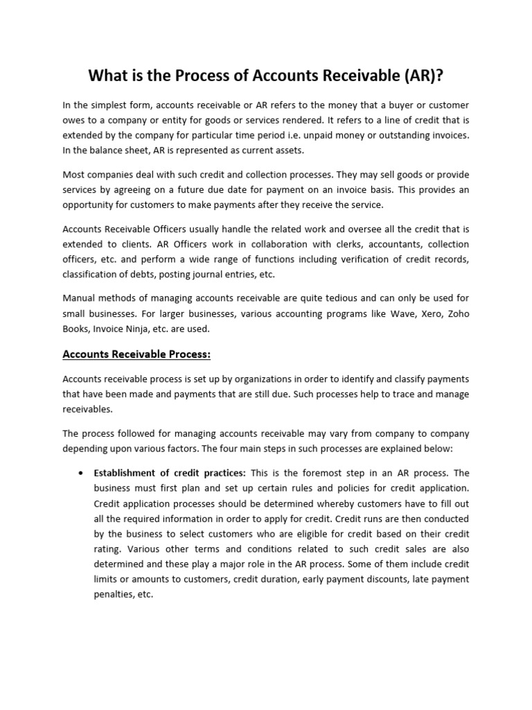 Accounts Receivable Process | PDF | Financial Services | Business Economics