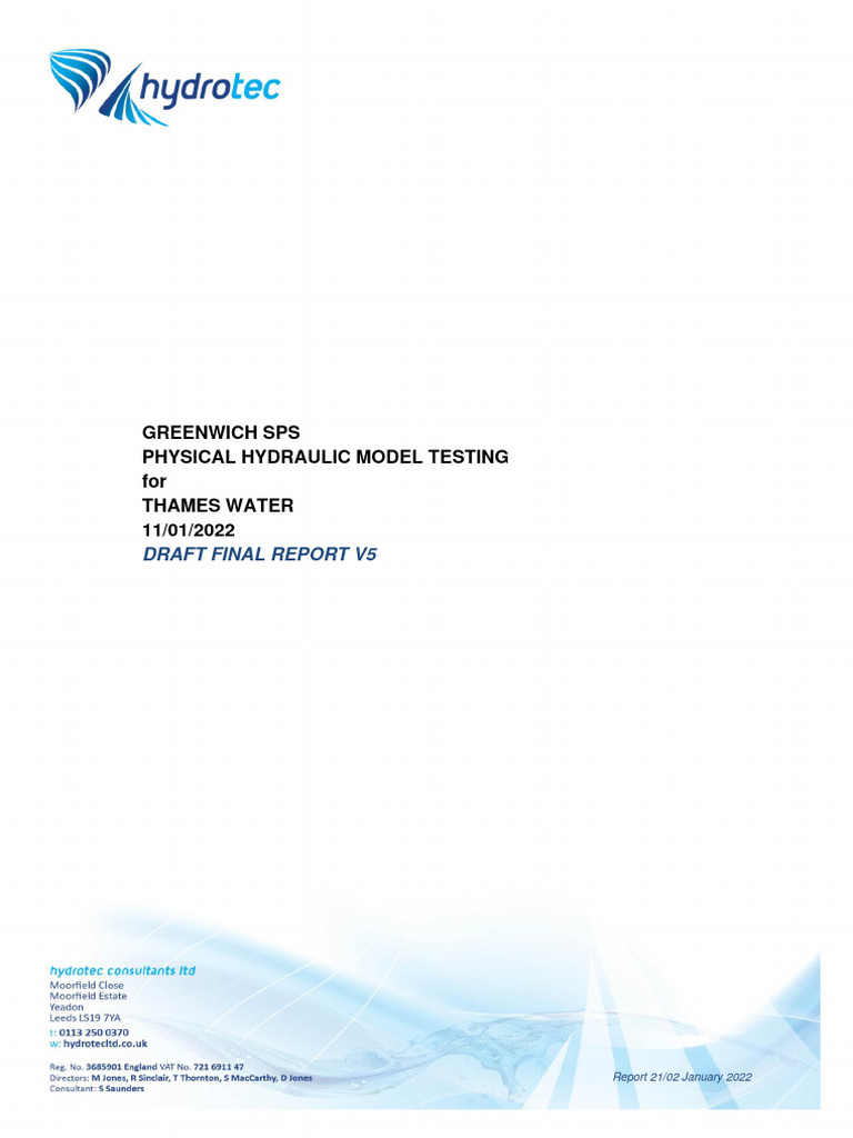 Greenwich SPS Physical Hydraulic Model Testing | PDF | Pump | Pumping ...