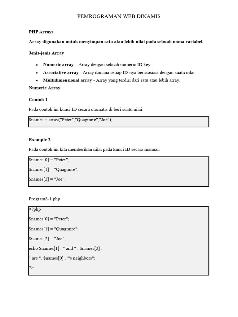 Pemrograman Web Dinamis | PDF