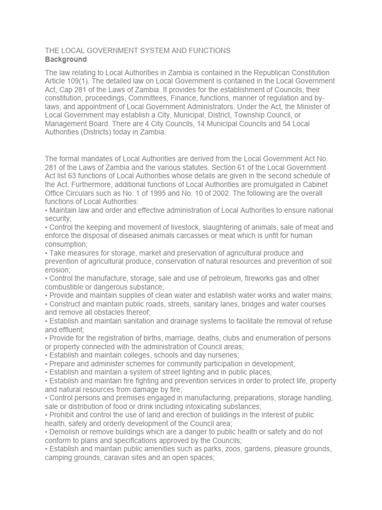 The Local Government System and Functions | PDF | Governance | Meat