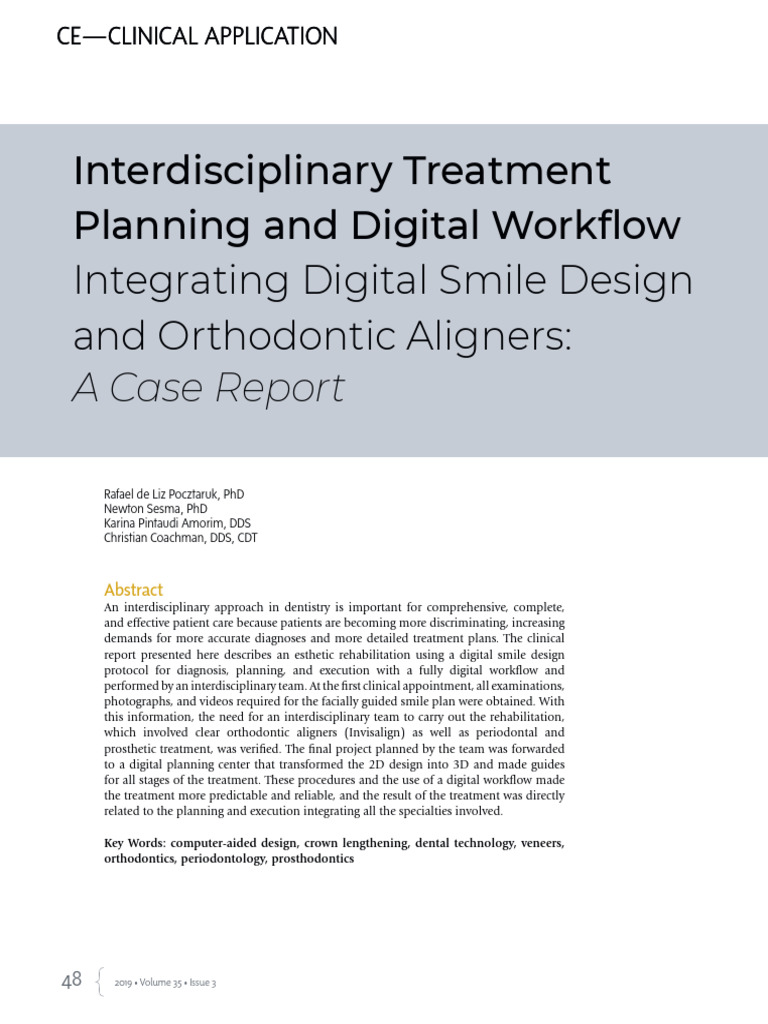 Interdisciplinary Treatment Planning and Digital Workflow Integrating ...